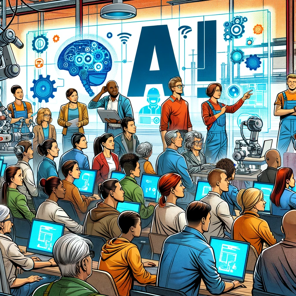 diverse group of workers learning new AI skills | e-Discovery Team